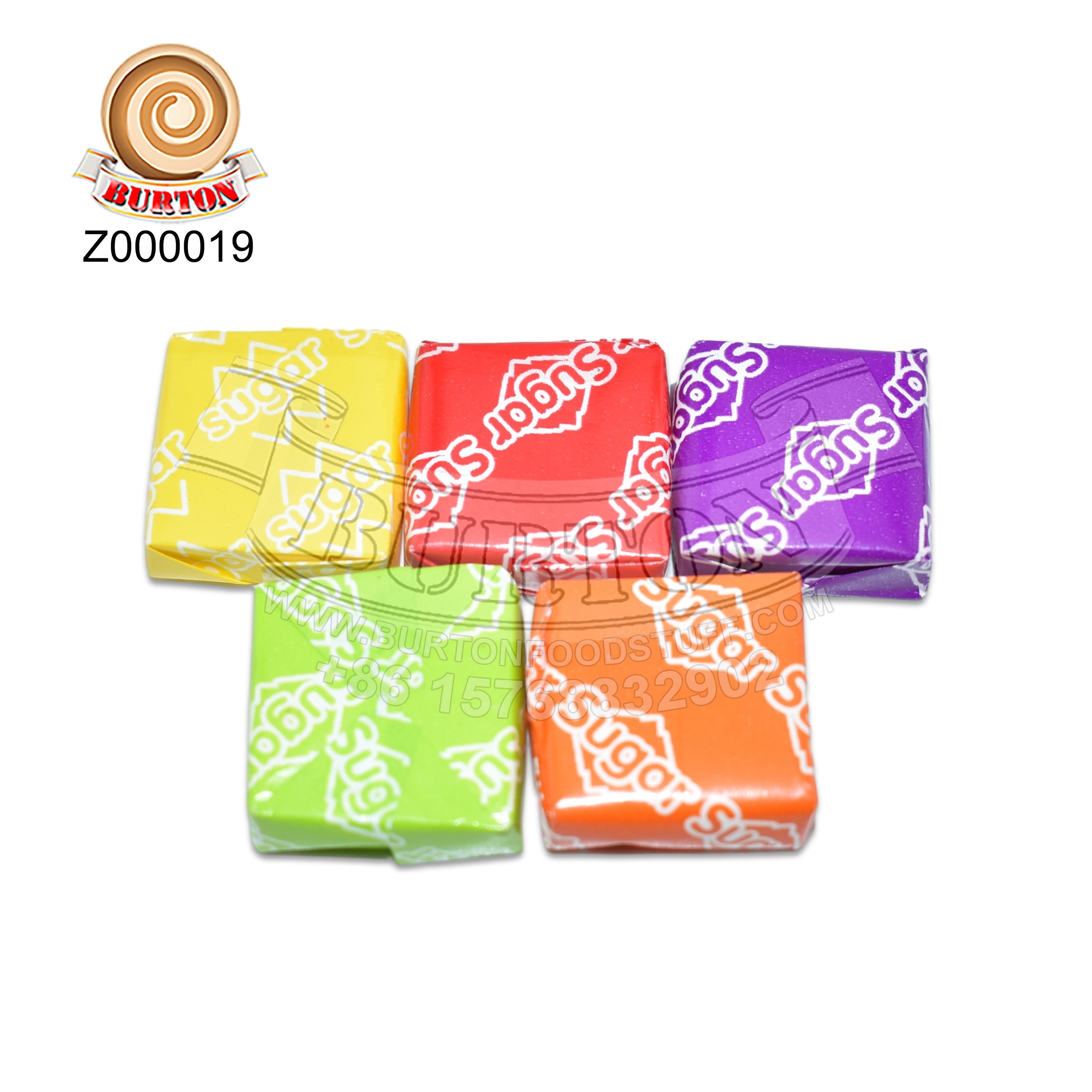 Good taste sweet mix fruit flavor block shape milk gummy candy soft ...