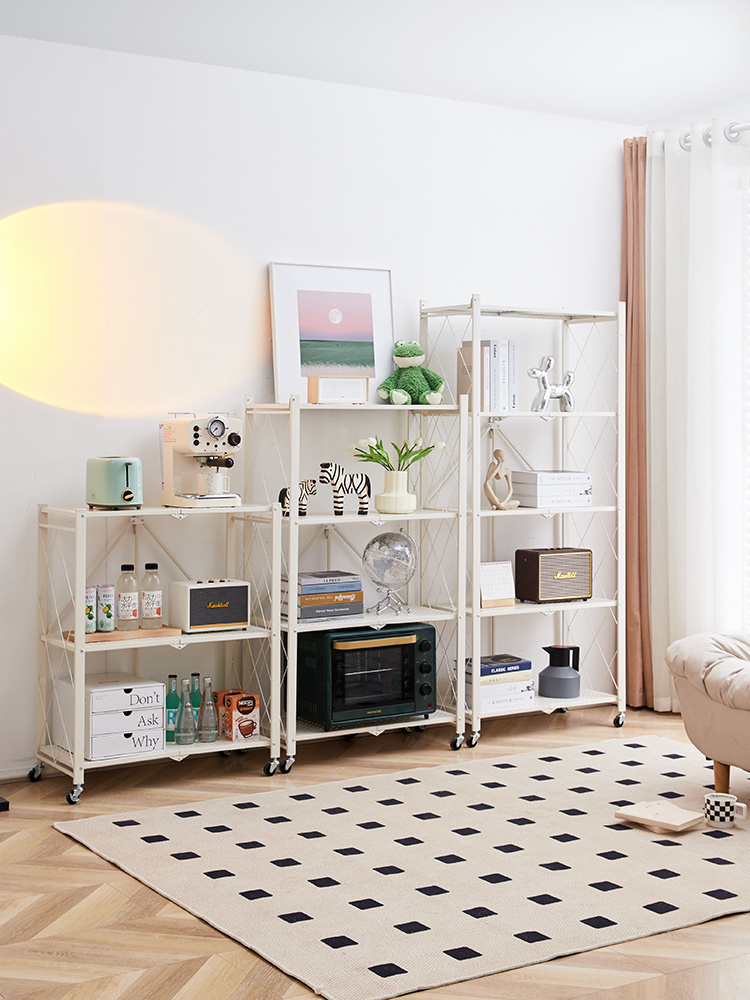 hot sale 4-tier Movable Garage Wire Shelving Units Foldable Storage ...