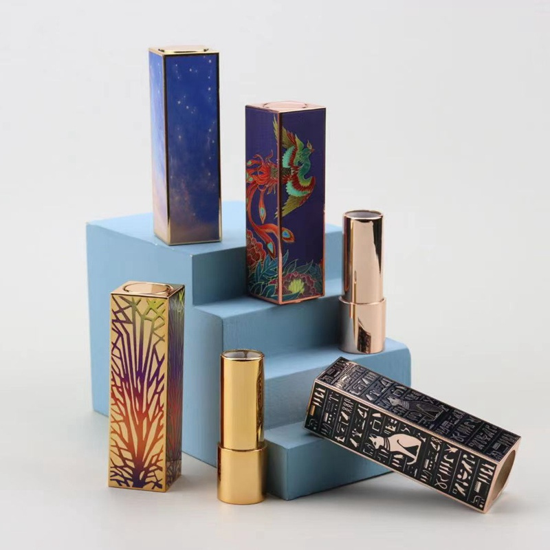 Luxury eco friendly 3D printing square glitter lipstick tube case ...