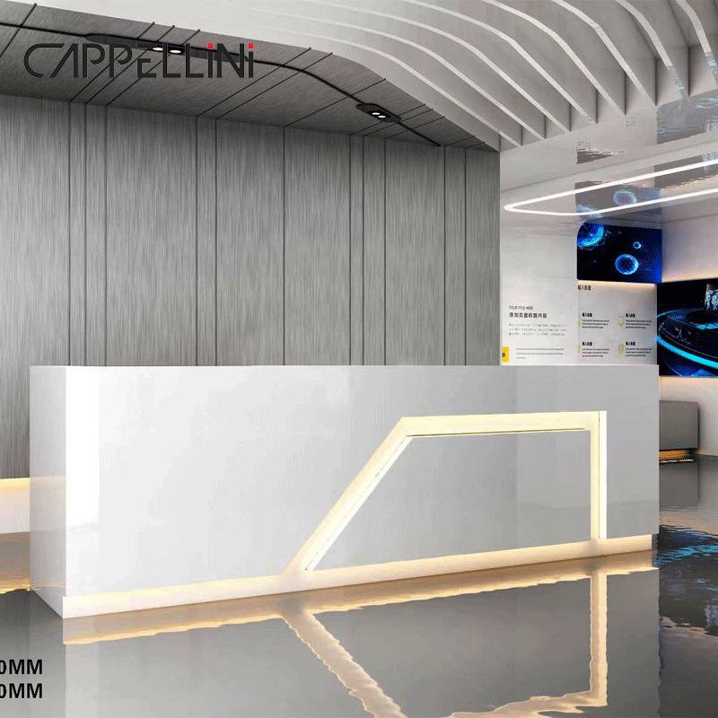 Custom White Hotel Long Wooden Reception Desk | Bestsuppliers.com
