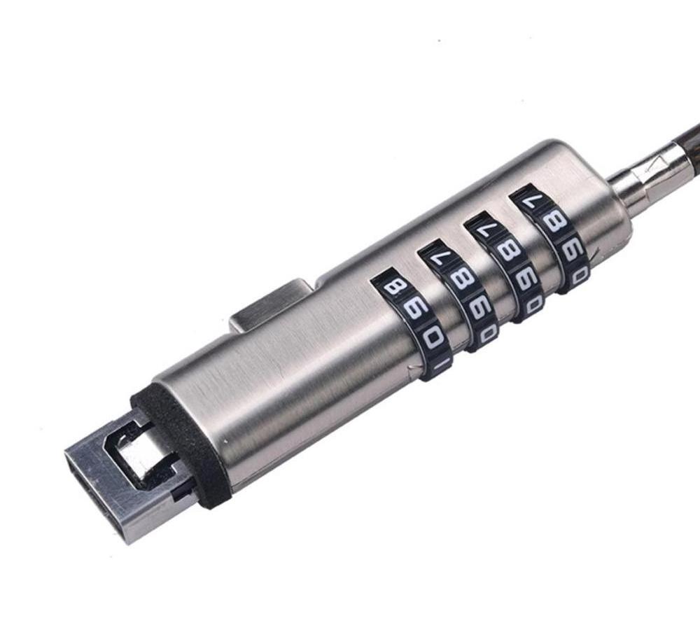 USB Laptop Lock 4 digits Combination Computer Cable Lock Anti-theft ...