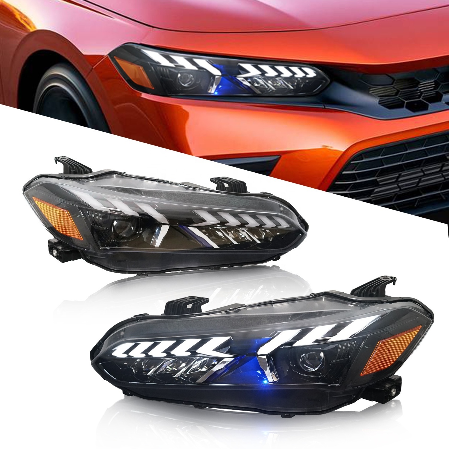 Archaic LED Headlights for Honda Civic 2021-2023 11th Gen Headlight ...