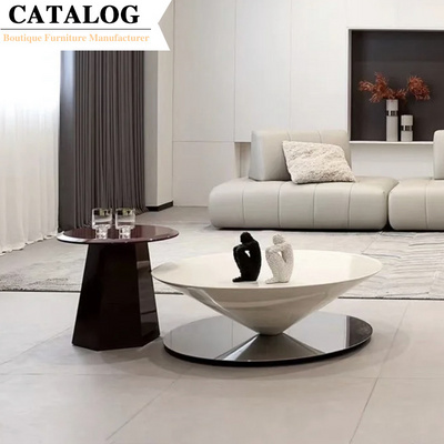 Italian Diamond Fiber Glass Center Tables Mirrored Stainless Steel Suspended Coffee Table BestSuppliers
