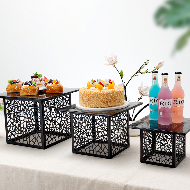 hotel equipment stainless steel dessert buffet display stand set ...
