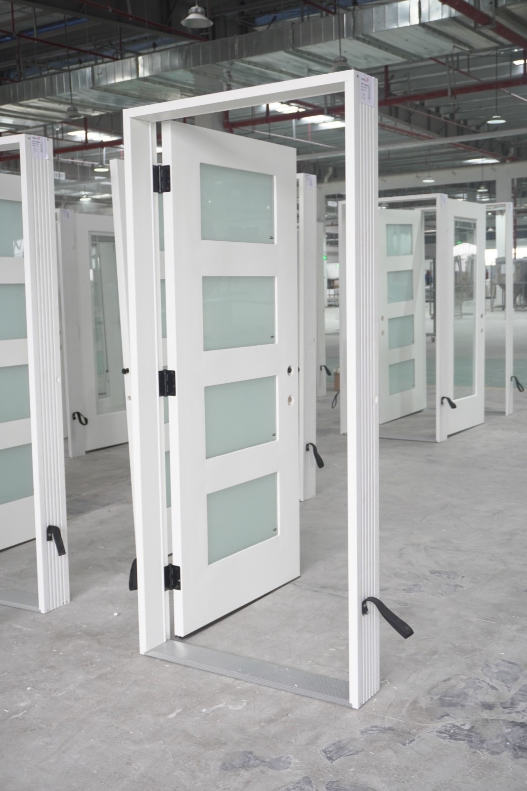Modern Style Prehung 6 Panels White Fiberglass Moulded Design Doors ...