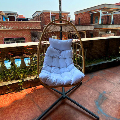Cane hammock with support terrace swivel chair UV proof cushion indoor and outdoor balcony leisure egg hanging chair BestSuppliers