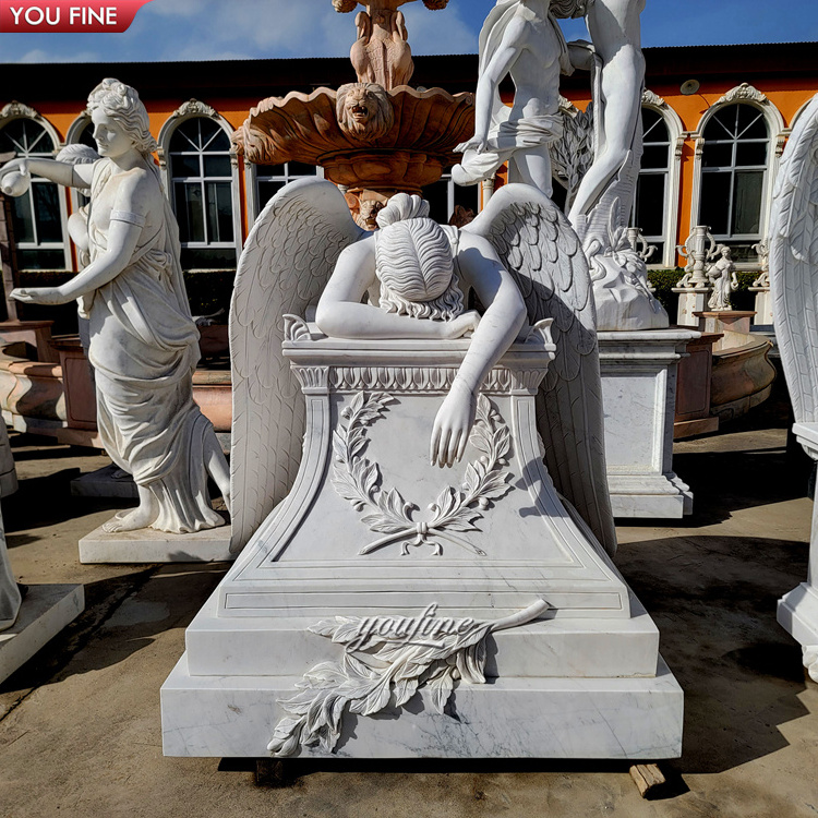 Outdoor Garden Granite Marble Angel Heart Shaped Cemetery Headstone ...