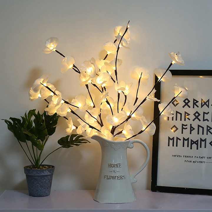 Butterfly Orchid LED Branch Lights Battery Operated Brown Lighted Twig ...