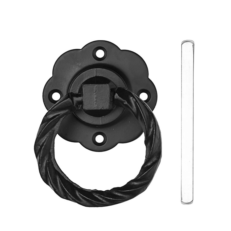 HILLMASTER Cabinet Pulls Black Wrought Iron Ring Drawer Pulls | Bestsuppliers.com