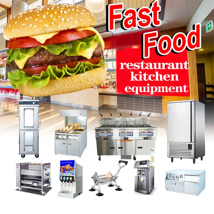 Stainless Steel Kfc Mcdonald Burger Commercial Fast Food Kitchen ...