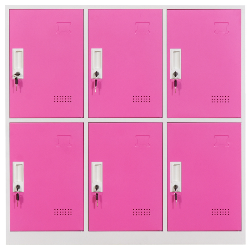 Different Size Half Heigh Pink Color 6 Door Metal Locker High Quality ...