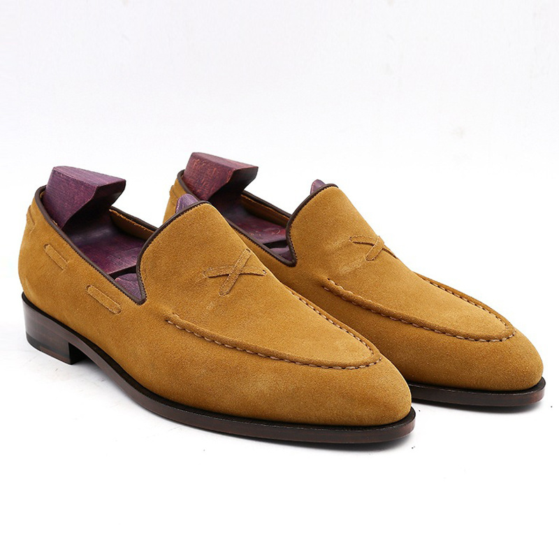New Design mocasin shoes for men Goodyear Welted Suede Leather Office ...