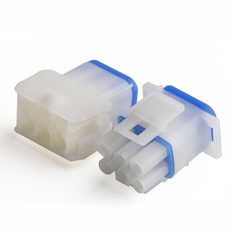 6 pin male cable wire to wire connector mold pa66 gf25 automotive plug ...