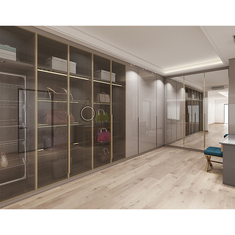 Custom modern aluminium alloy wall walk in closet designs minimalist ...