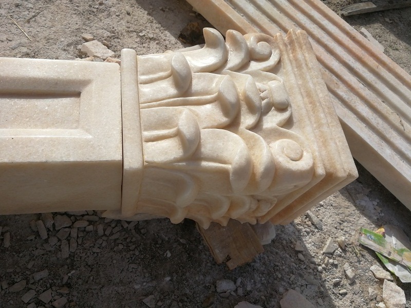 Customized Project Entrance Modern Gate Pillar Design Marble Half-columns Roman Half Pillars ...