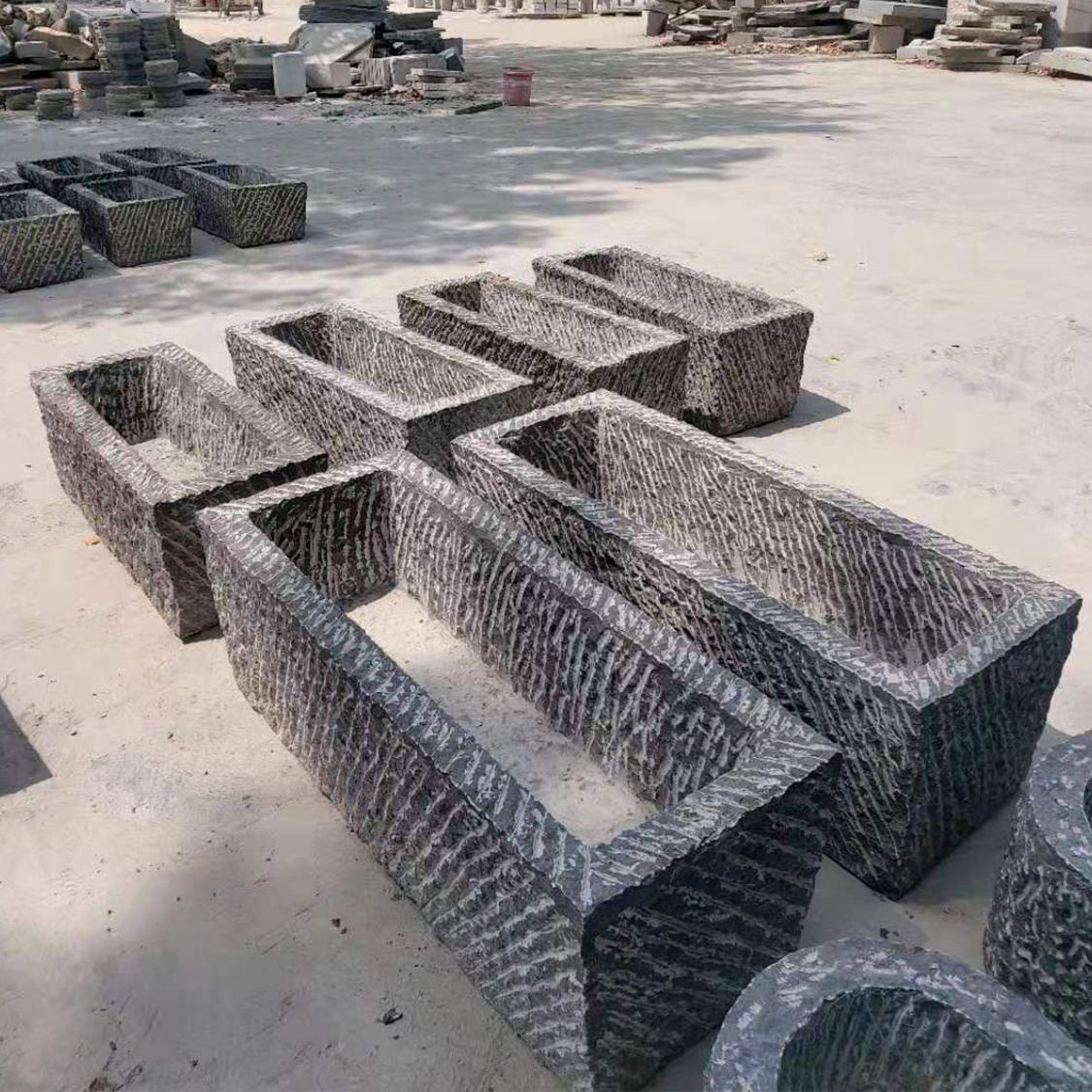 Garden natural flower pot used blue limestone troughs old stone troughs | Bestsuppliers.com