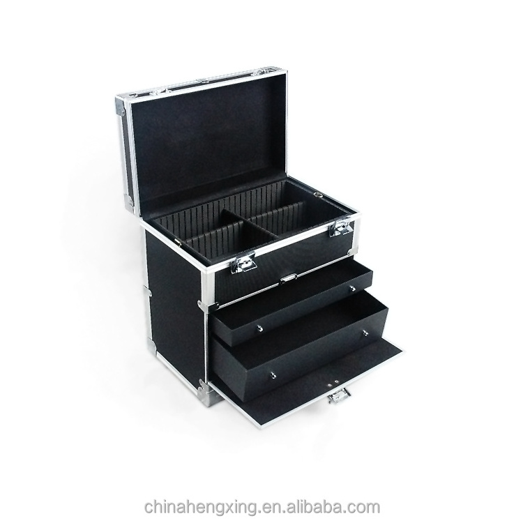 Custom large hard portable aluminum tool box with 2 drawers ...
