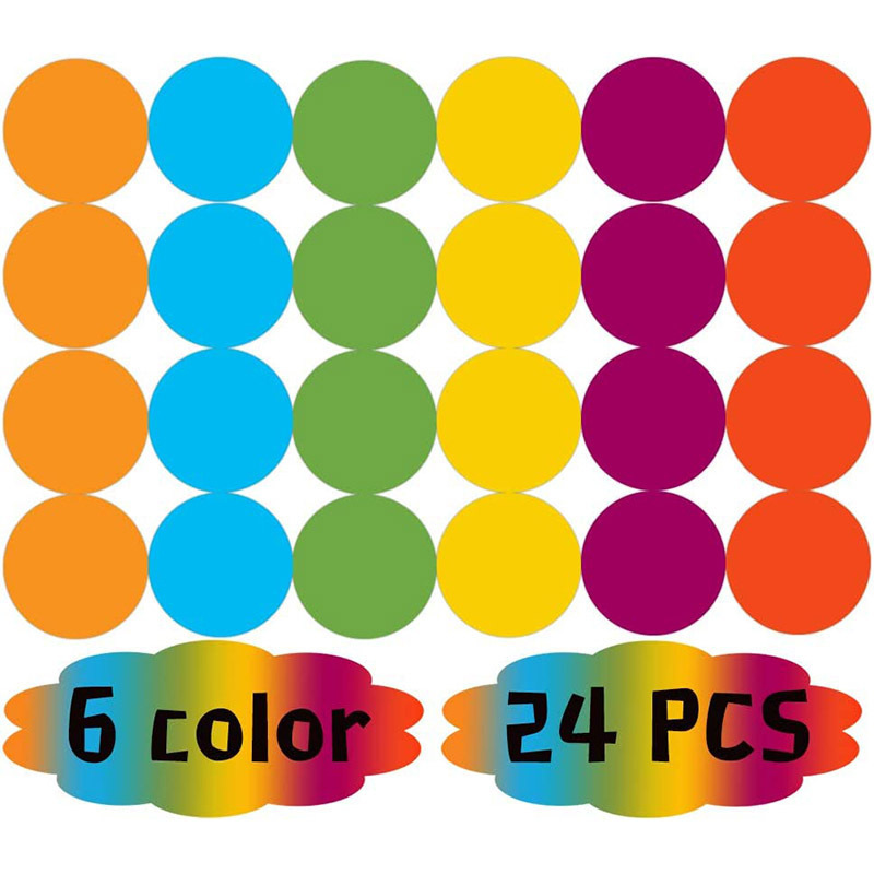 6 Inch Classroom Floor Stickers Multicolor Round Spots for Line up Self ...