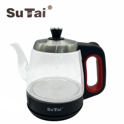 glass small 1.2L black electric cow goose neck heating kettle hot switch for boiling water tea BestSuppliers