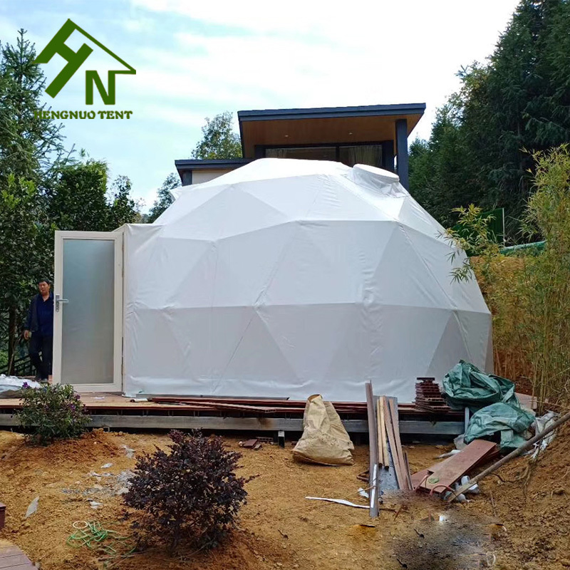 6m round metal gazebo / luxury camping round geodesic dome tent for ...