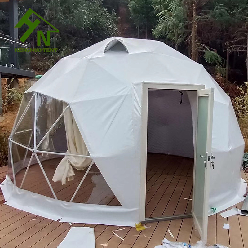 6m round metal gazebo / luxury camping round geodesic dome tent for ...