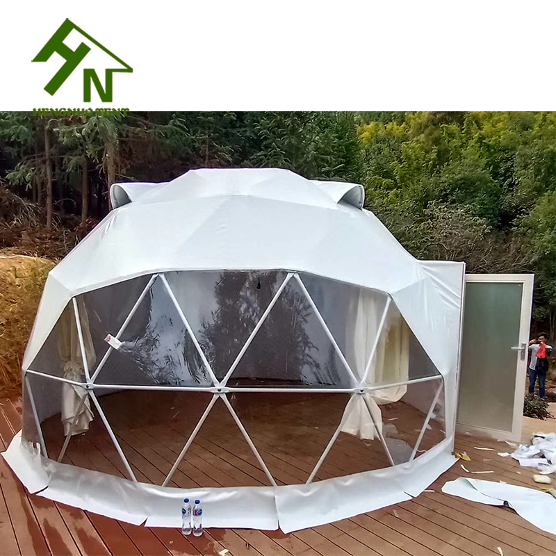 6m round metal gazebo / luxury camping round geodesic dome tent for ...