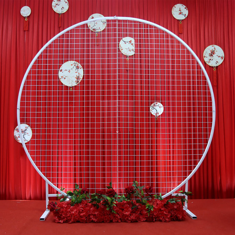 New wedding round grid arch wedding background grid screen Sen wrought ...