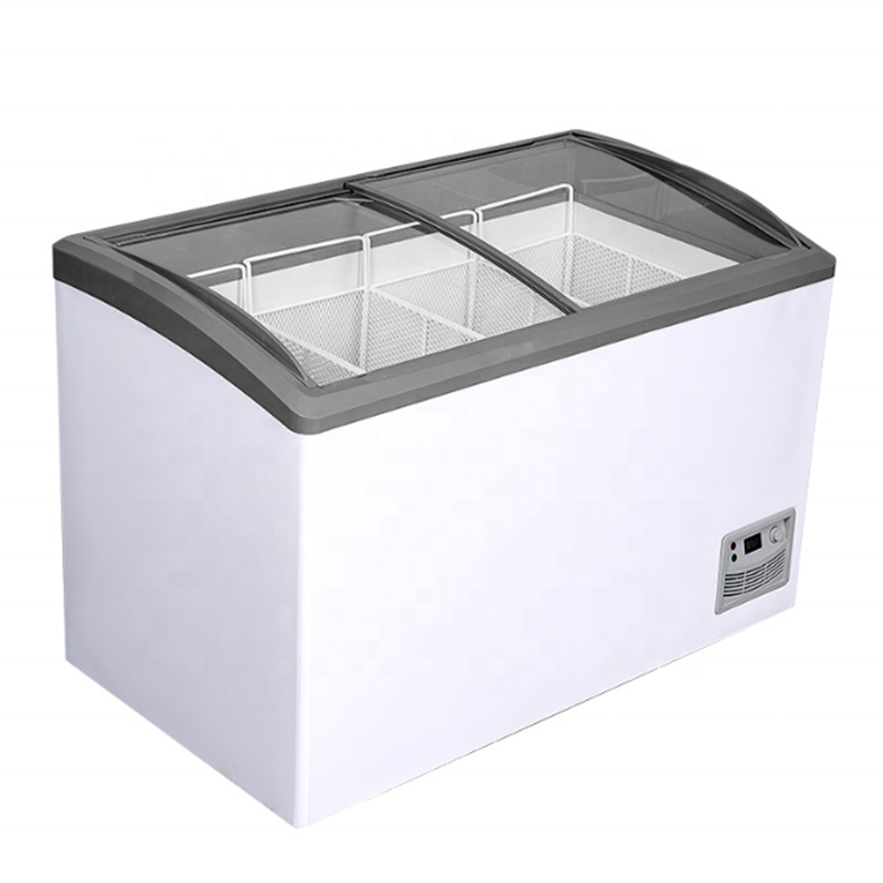 Tempered Glass door ice cream display showcase supermarket freezers ...