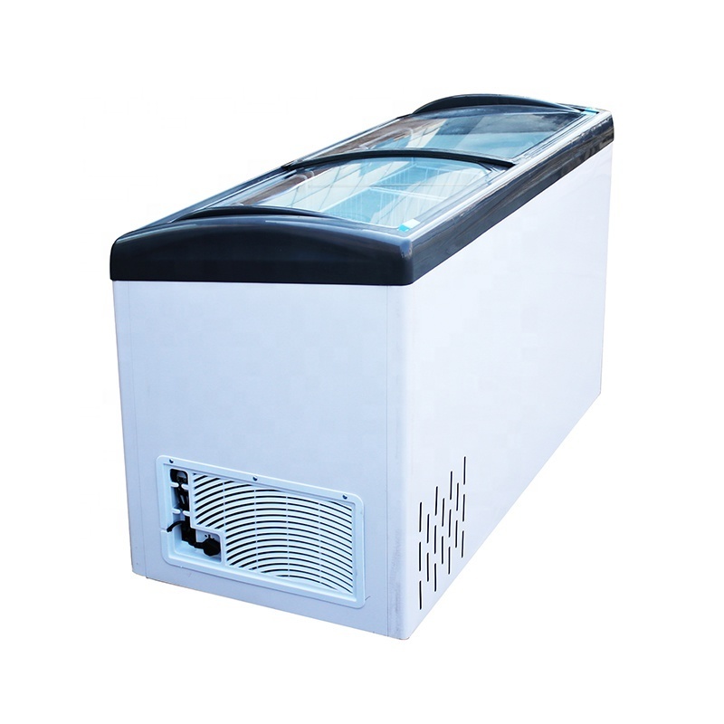 Tempered Glass door ice cream display showcase supermarket freezers ...