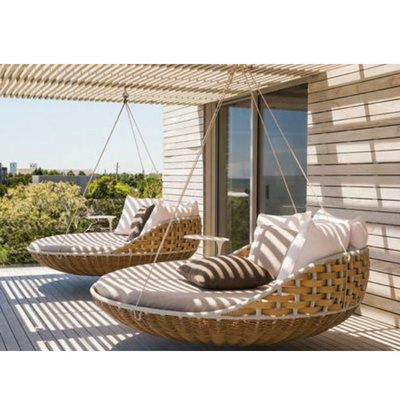 Outdoor Wicker Rattan Round Lounge Swing Bed Hanging Daybed BestSuppliers