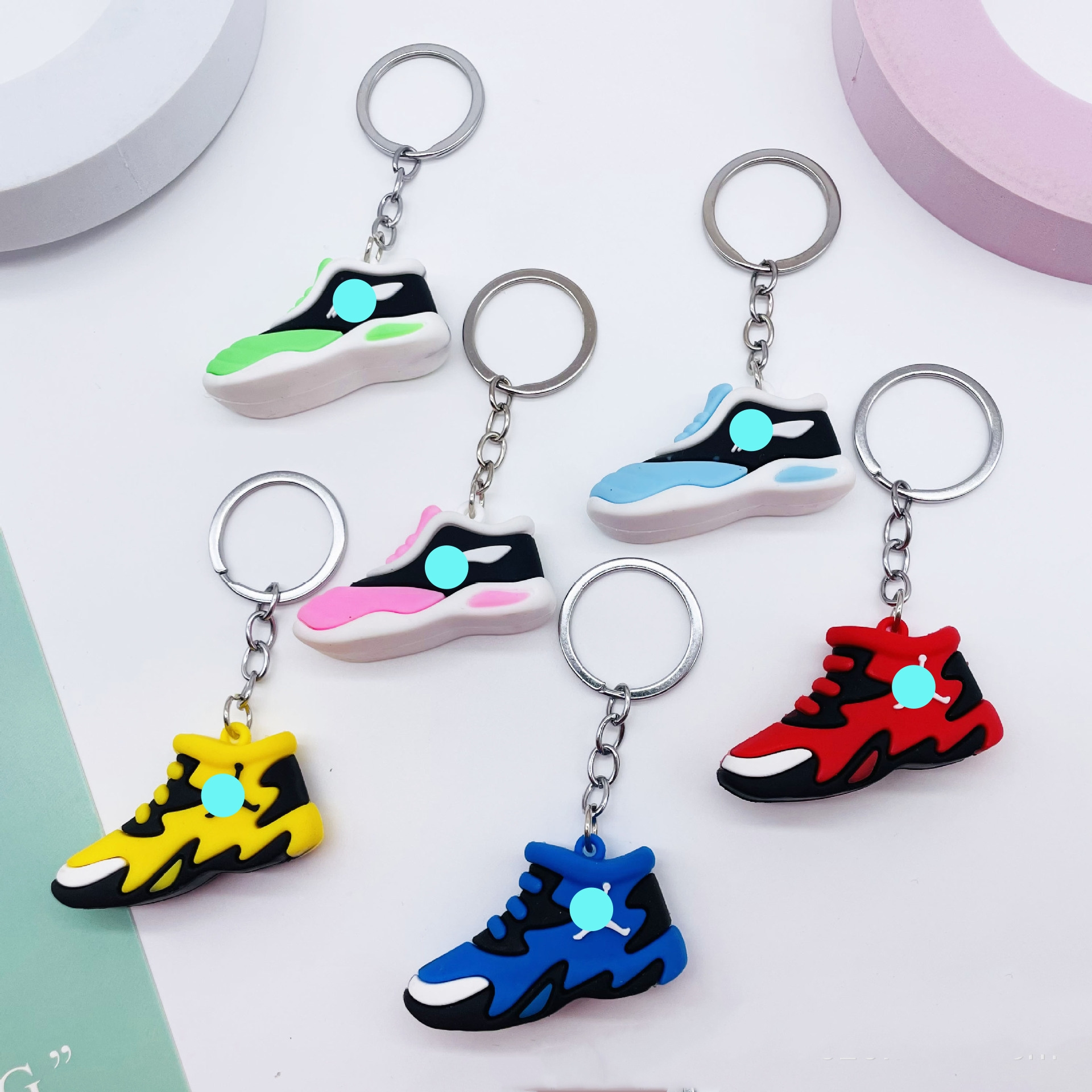 PVC 3D Mini Sneaker Basketball shoes Key Ring Model cute keychain ...