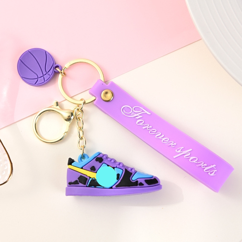 PVC 3D Mini Sneaker Basketball shoes Key Ring Model cute keychain ...