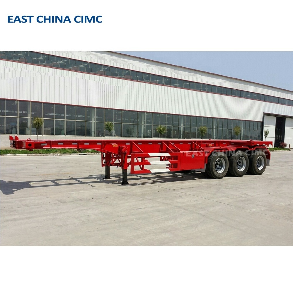 3 Axles 20ft 40ft Container Chassis Gooseneck Skeletal Chassis 40 foot Skeleton Trailer Truck ...