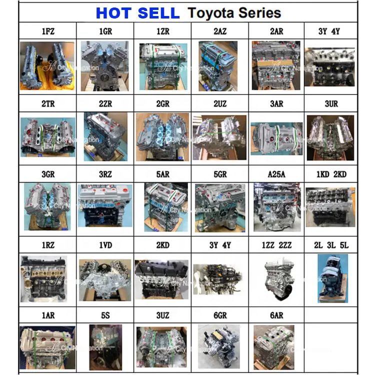 New 3RZ 2RZ 1RZ Engine Assembly Long Block Motor for Toyota Hilux Hiace ...