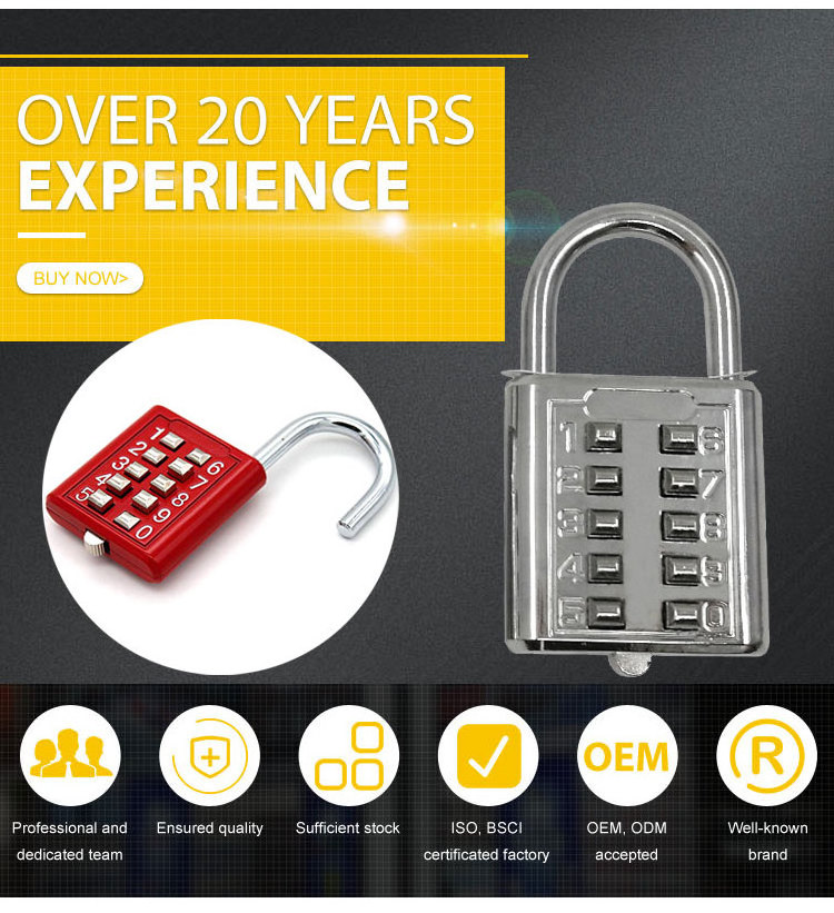 Lock factory produce press number sliver password 10 Push button ...