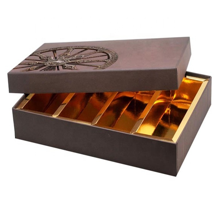 Bespoken Embossing Logo Cardboard Festival Gift Box with Paper Divider ...