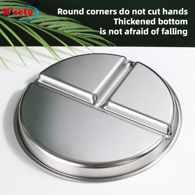 Hot Sales 3 Compartment Dinner Plate Stainless Steel 304 Dinner Plate ...