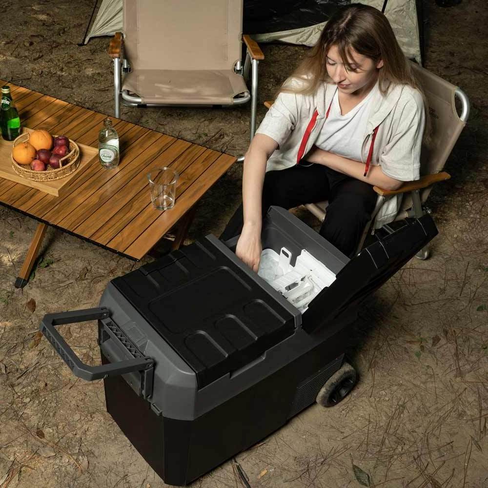 ice maker + freezer 12v 24V DC Battery Power Portable Compressor ...