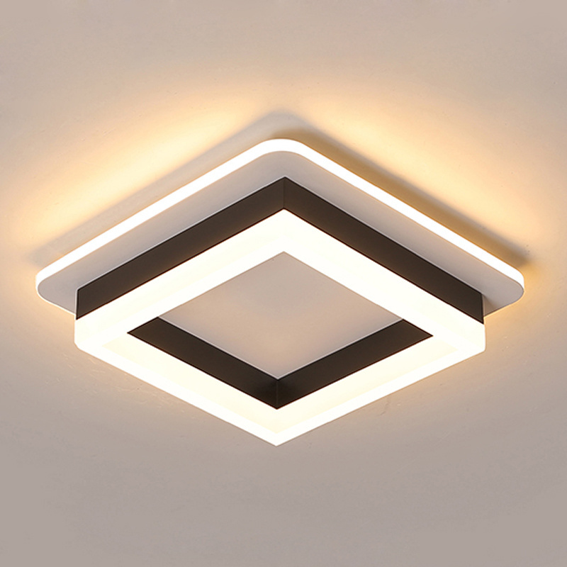 Modern Square Ceiling Led Light Iron Acrylic 60 Hotel IP65 Incandescent ...