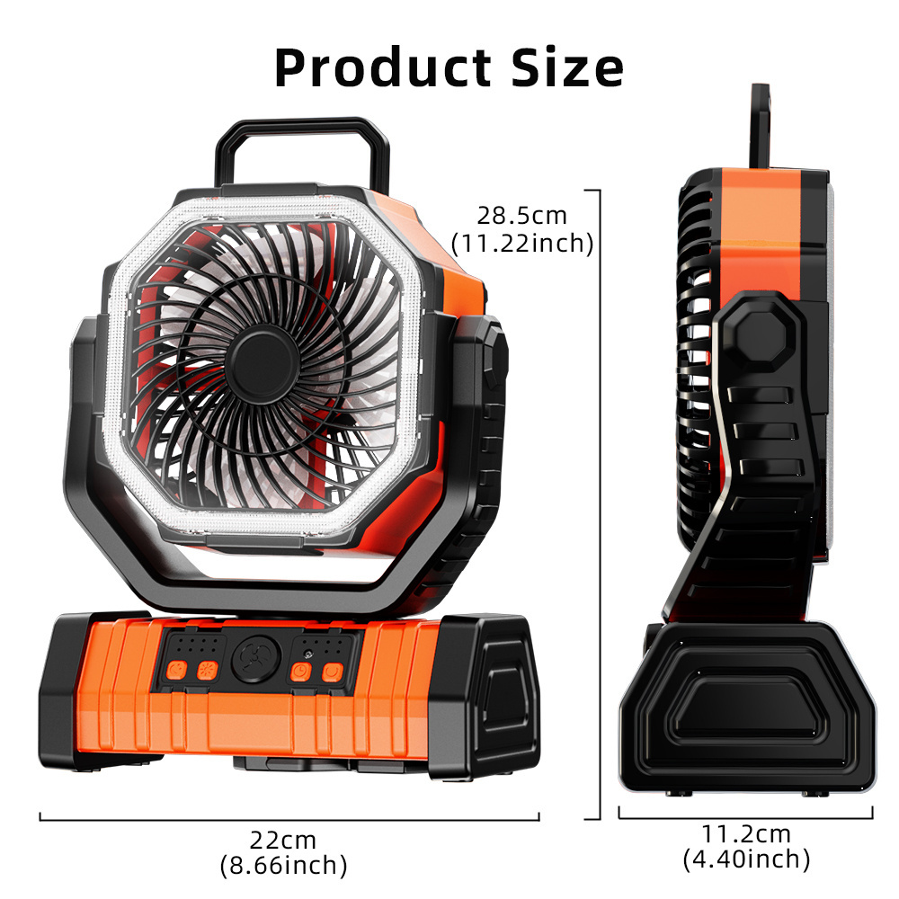 Outdoor Portable 20000mAh Electric Battery Powered Led Camping Fan With ...
