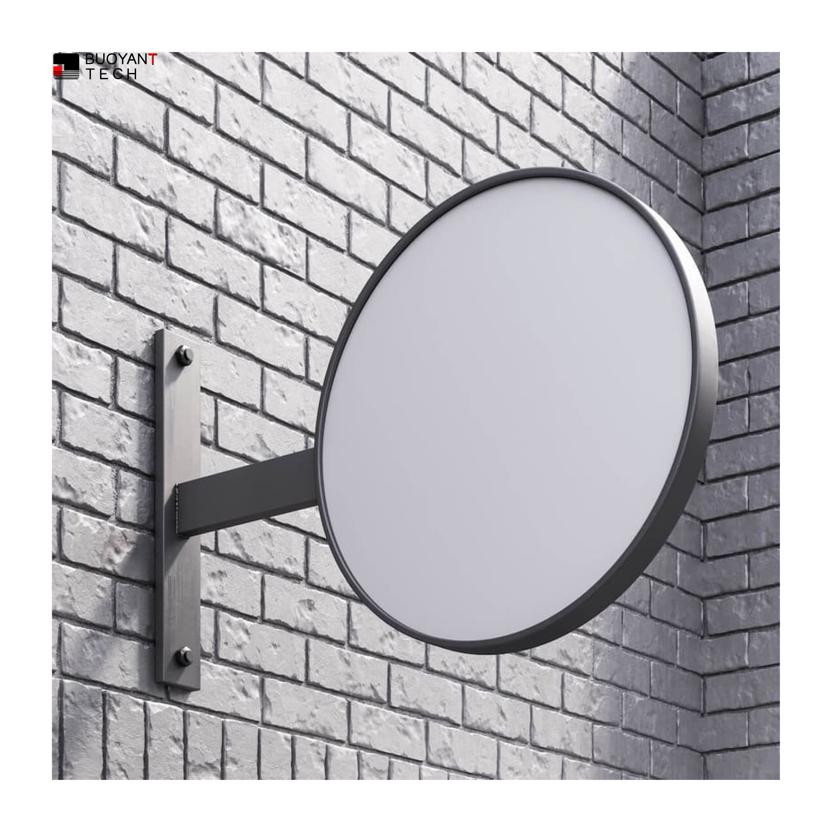 Custom Logo advertising round lightbox signage outdoor business shop ...