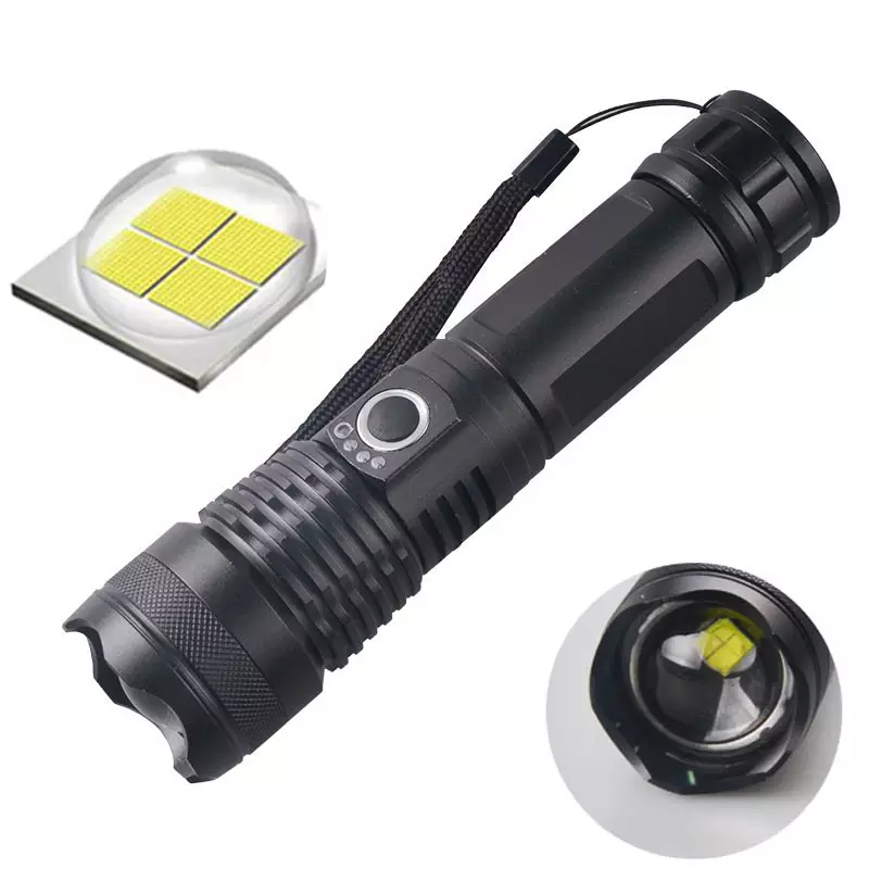 Custom Military Style Tactical Flashlight Xhp90 Led Torch Power Bank ...