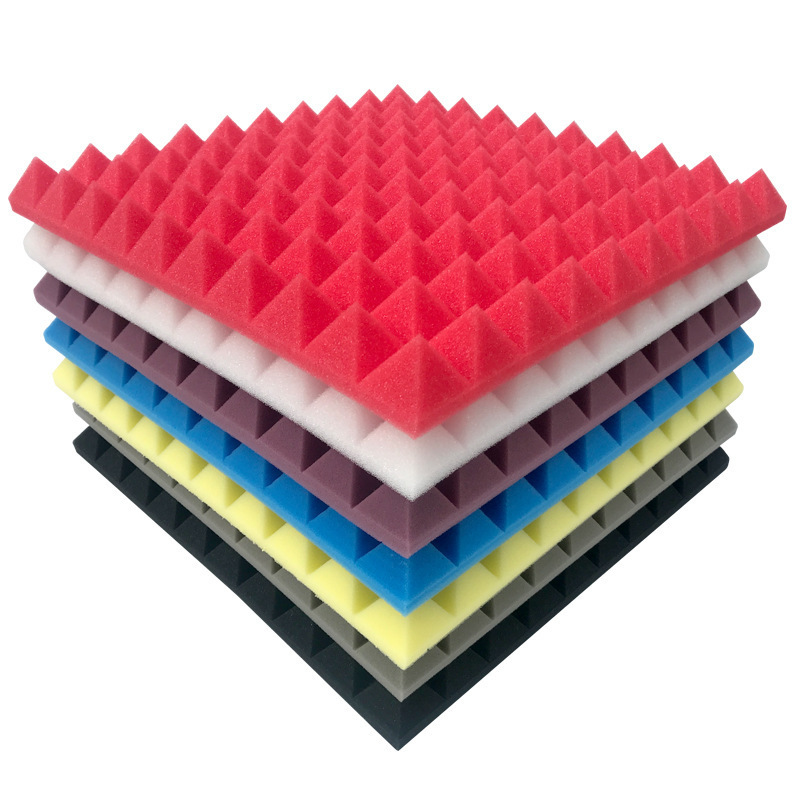 Sound Absorbing Deadening Spectrum 200-4000 HZ NRC 0.8-1.0 Pyramid Wave Acoustic Foam Panels ...