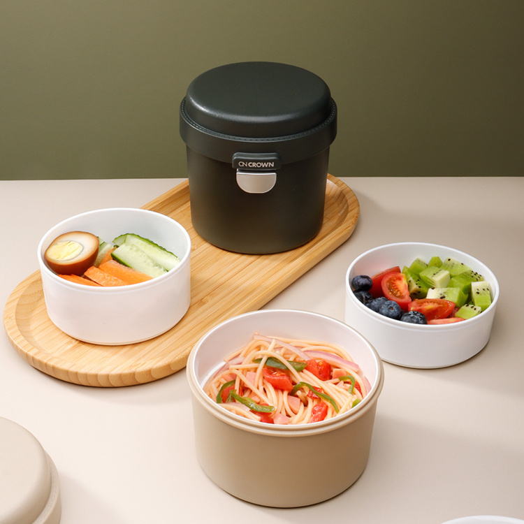 Round Japanese Lunch Box Food Storage Containers Microwave Safe Kids ...