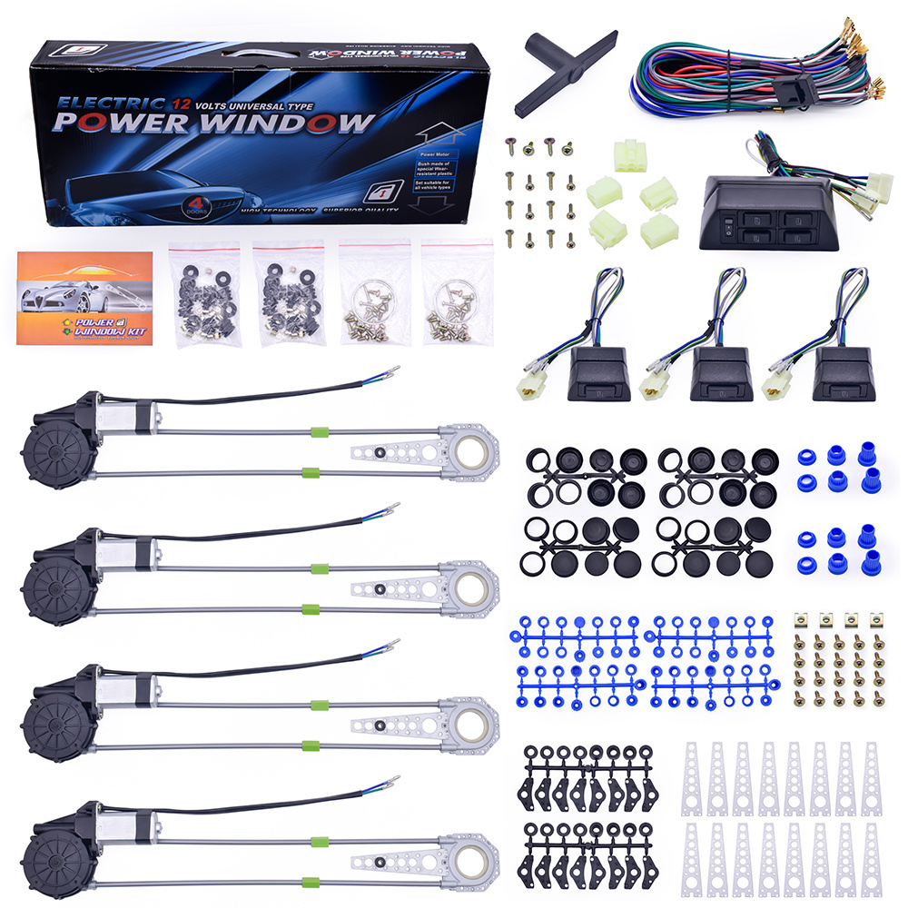 12V Power Window Kit 4 Door Window Close and Electric Glass Lifter Fits ...