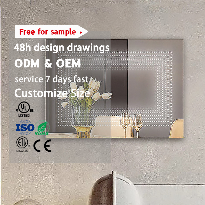 Smart Modern Wall Dance Floor 3D Tunnel Mirror Rectangle Magic Bathroom ...