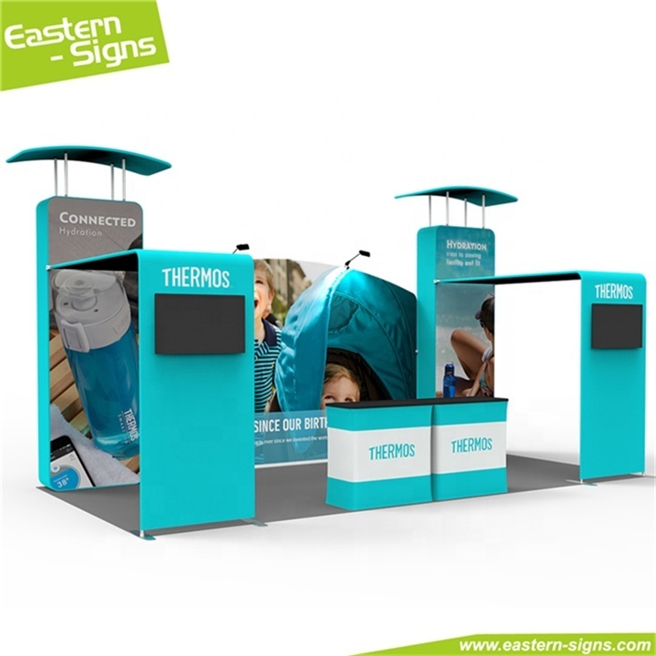 Tension fabric aluminum portable collapsible fair 3x3 size exhibition ...