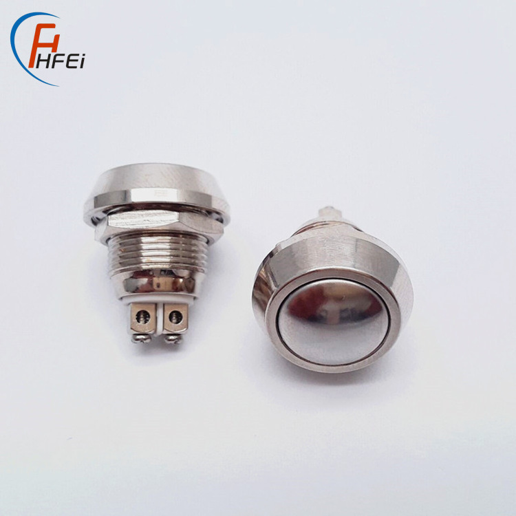 HF hot sell 12mm Momentary Start Horn Button Stainless Steel Metal Push ...