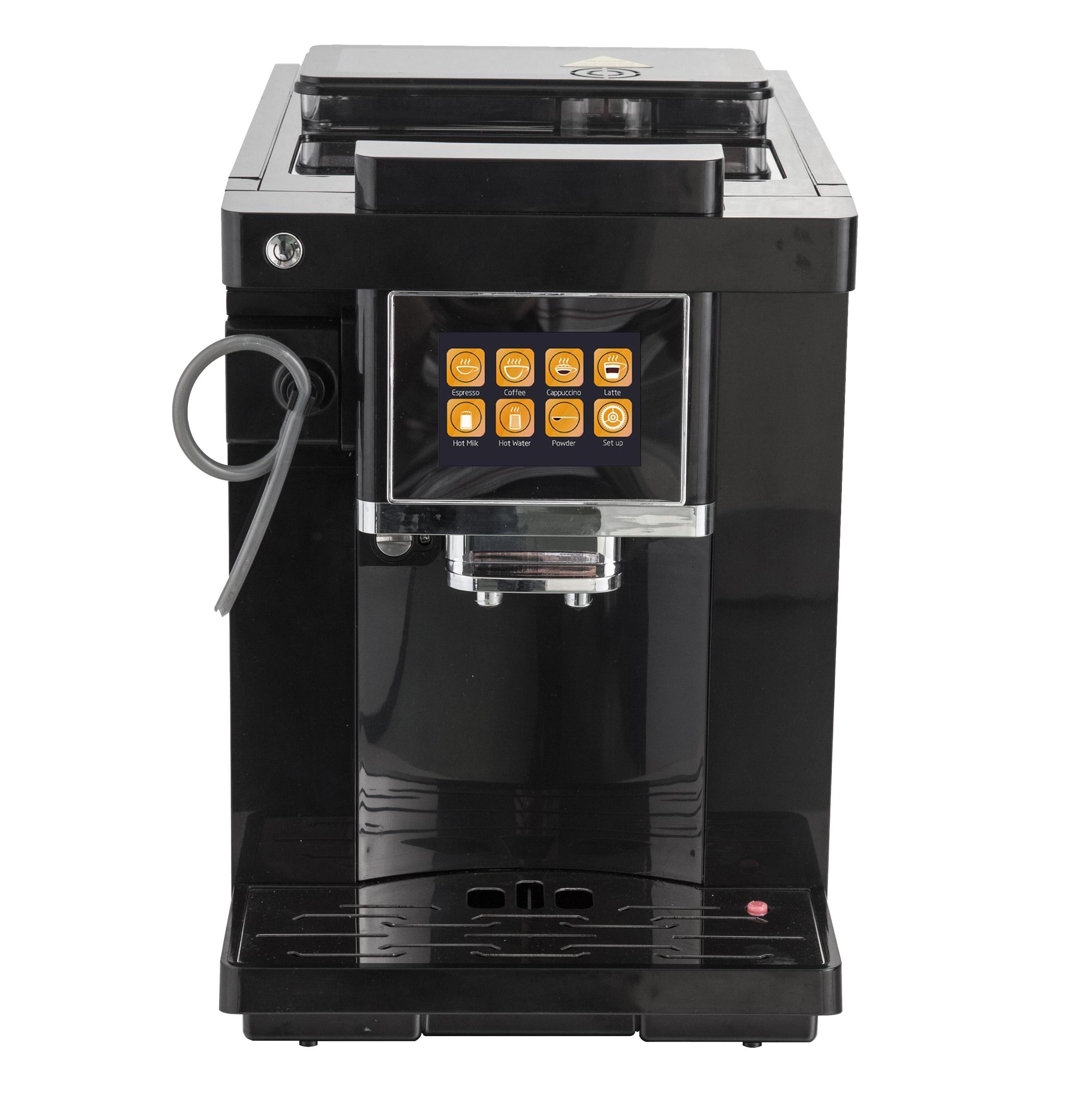 ABS housing glass panel automatic espresso maker one touch cappuccino ...