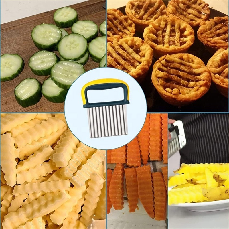 Wavy Chopper French Fry Slicer Potato Carrot Chipper Vegetable Crinkle ...